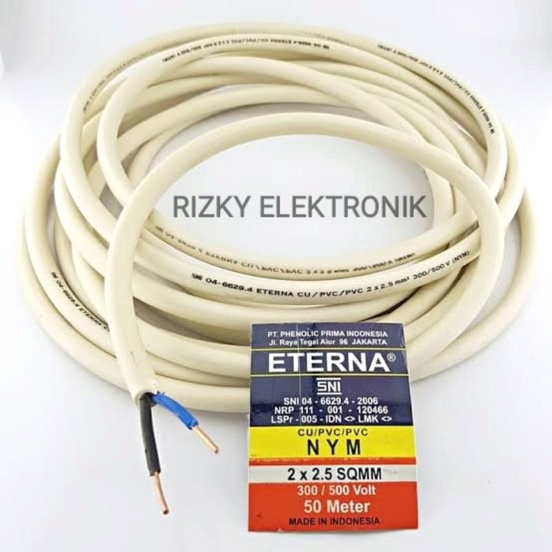 Jual Kabel Listrik Engkel NYM ETERNA 2 x 2.5mm Standar SNI - LMK 1 Meter | Shopee Indonesia