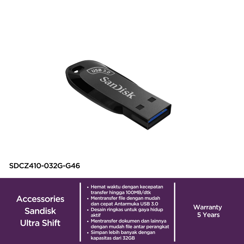 Jual SanDisk Ultra Shift CZ410 32GB USB 3.0 Flash Drive / flashdisk ...