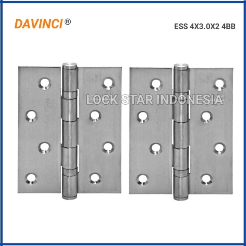 Jual Engsel Pintu 4 inch Davinci Stainless steel Ess Dl 4x3x2 2bb Hinge ...
