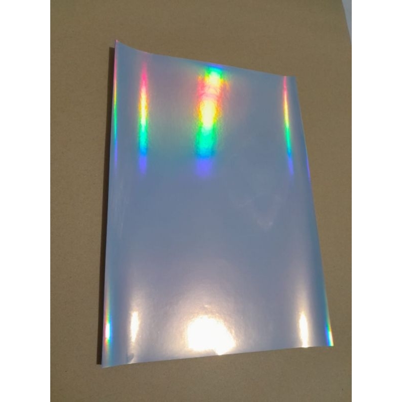 Jual eceran kertas stiker vinyl hologram/rainbow ukuran A4 | Shopee ...