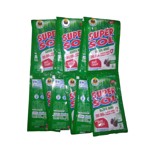 Jual Supersol Pembersih Lantai Karbol Pine [ 19ml x 12pc ] | Shopee ...