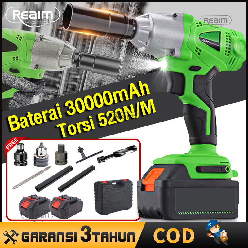 Jual Reaim Impact Wrench Brushless Cordless 360N.M - Mesin Impact Buka ...