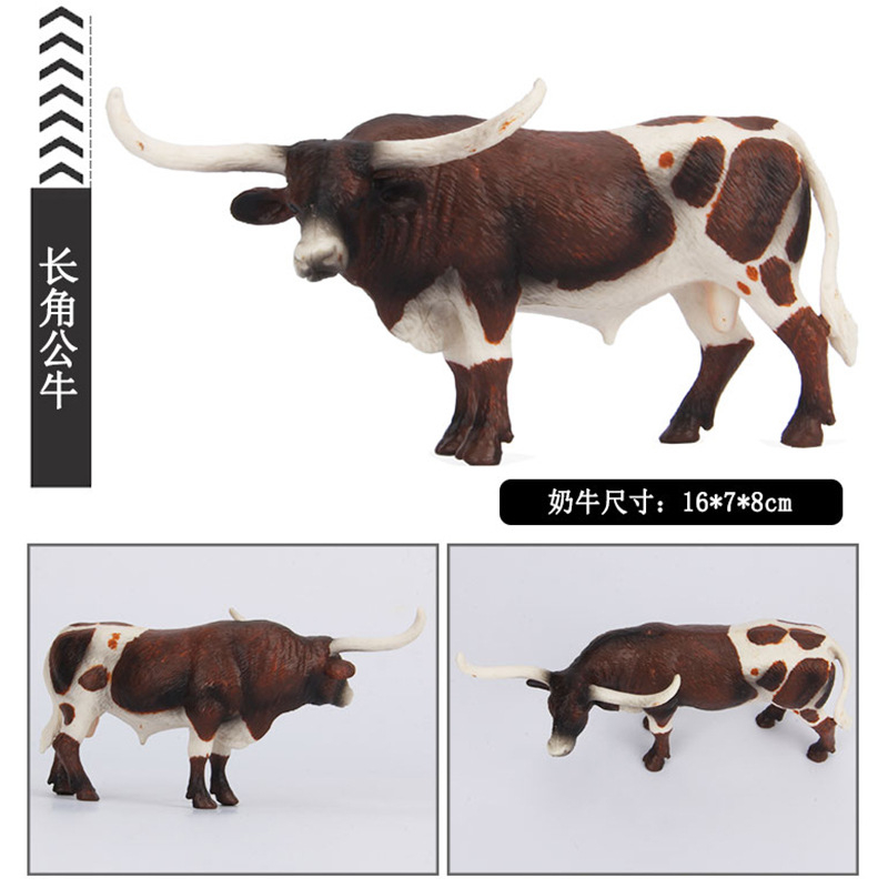 Jual Figur Hewan Sapi banteng Texas Longhorn Miniatur detail 16cm ...
