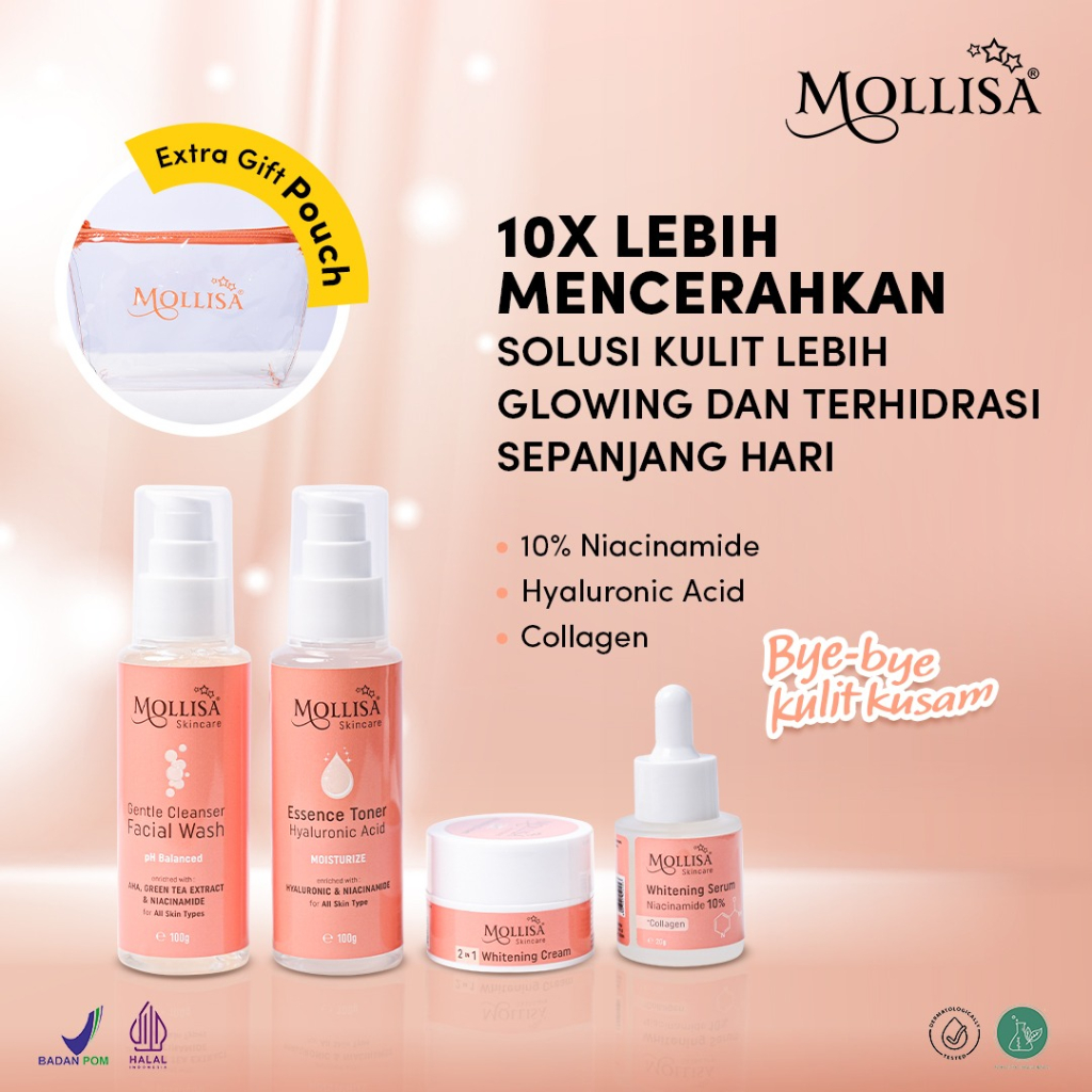 Jual Mollisa Skincare whitening | Mencerahkan wajah | Free pouch ...