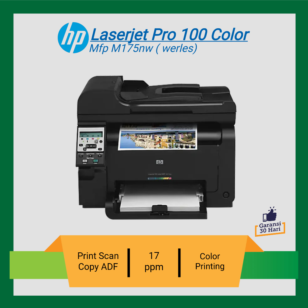 Jual Printer Hp LaserJet Pro 100 color MFP M175nw Scan Copy A4 | Shopee ...