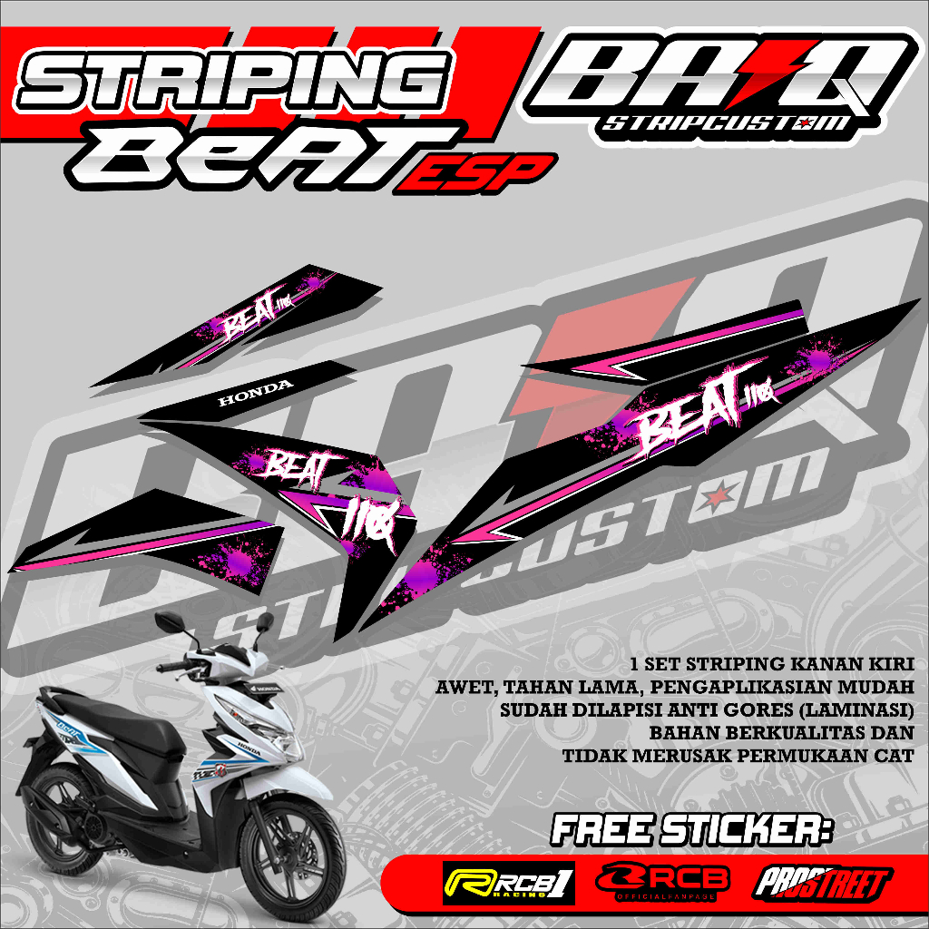 Jual STICKER STRIPING BEAT ESP - STRIPING BEAT ESP PREMIUM BERCAK 07 ...