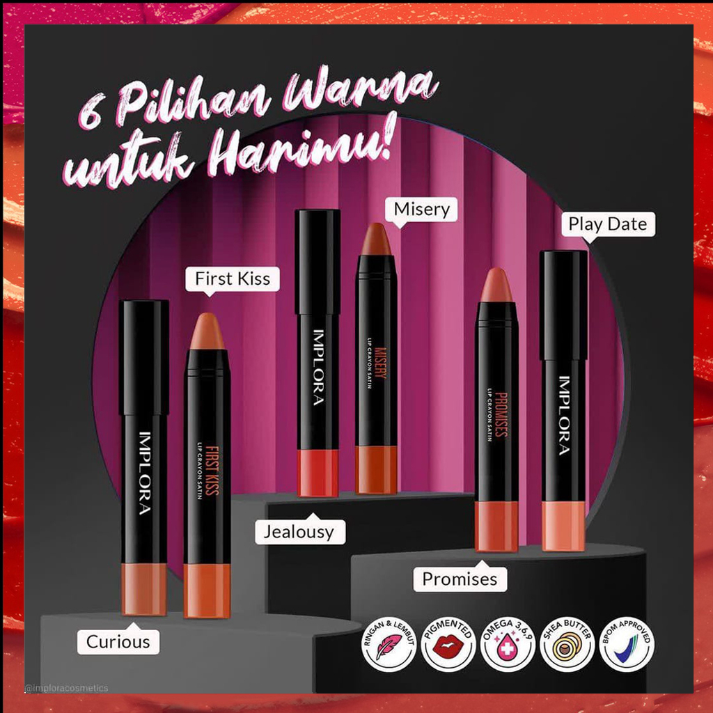 Jual Implora Lip Crayon Satin - Lip Crayon | Shopee Indonesia