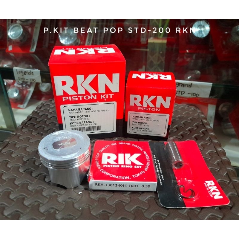 Jual PISTON KIT SEHER SET BEAT POP ESP K44 STD-200 RKN RIK RIKEN | Shopee Indonesia