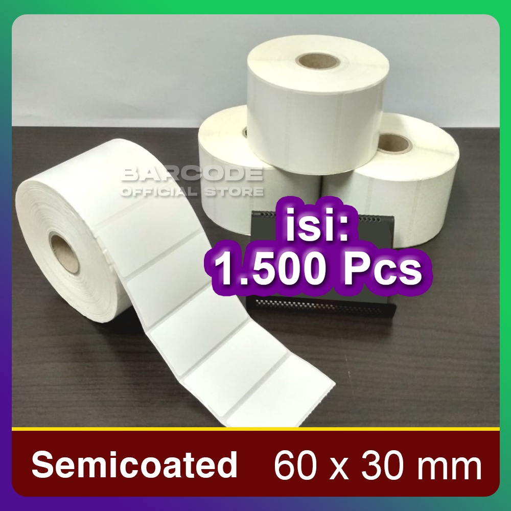 Jual [CR] Codeshop Label Barcode 60x30 / 60 x 30 mm 1 Line Semicoat ...