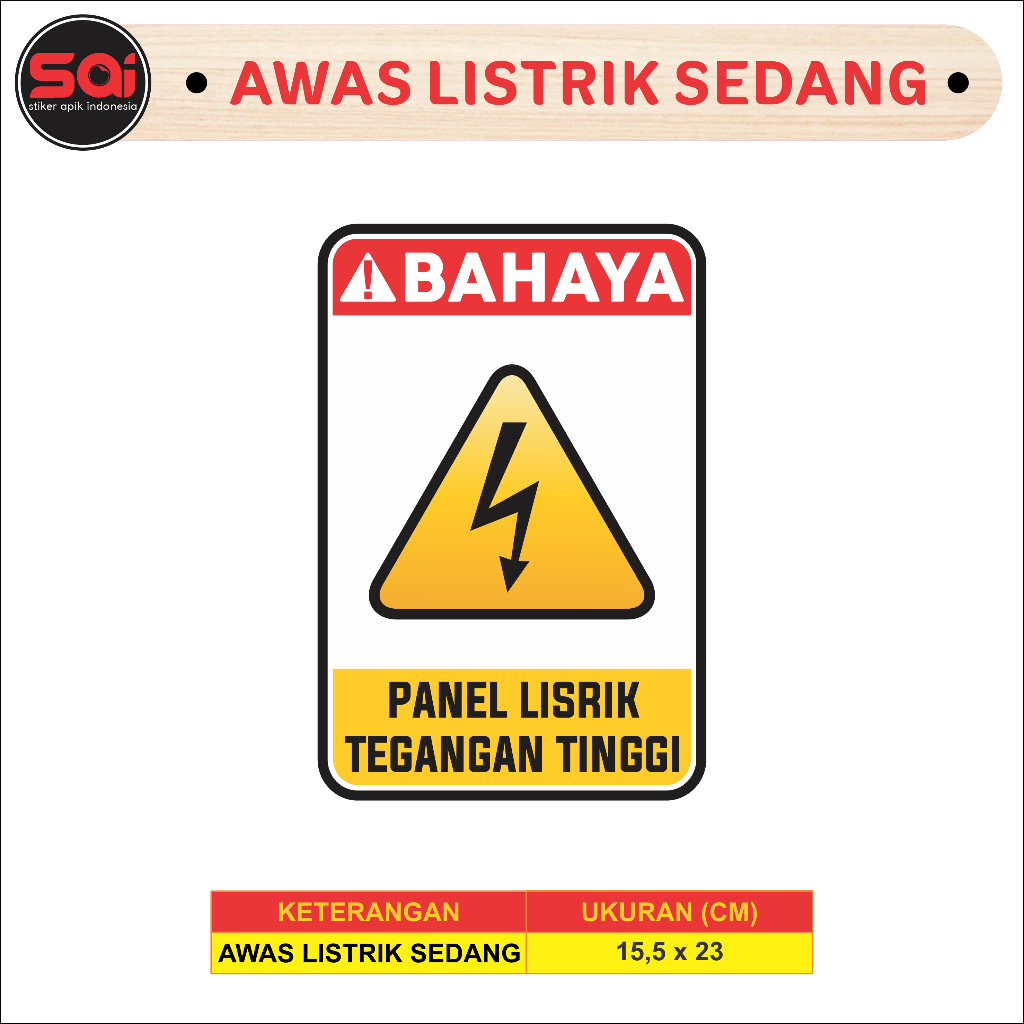 Jual stiker vinyl anti air/waterproof BAHAYA PANEL LISTRIK TEGANGAN ...