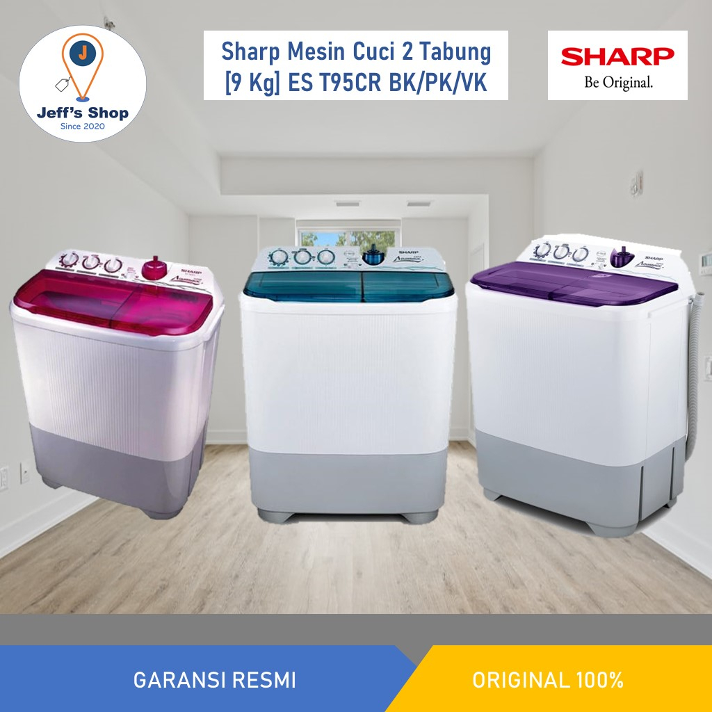 Jual Sharp Mesin Cuci 2 Tabung [9 Kg] [Super Aquamagic] ES T95CR PK/BK/VK | Shopee Indonesia