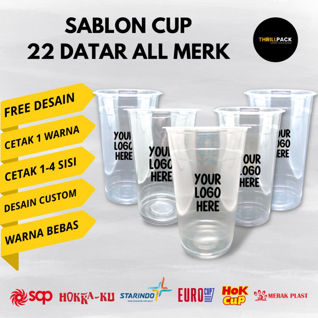 Jual Sablon Cup Plastik 22 Oz Datar All Merk / Sablon Cup 22 Oz Datar Merak / Sablon Cup 22 Oz ...