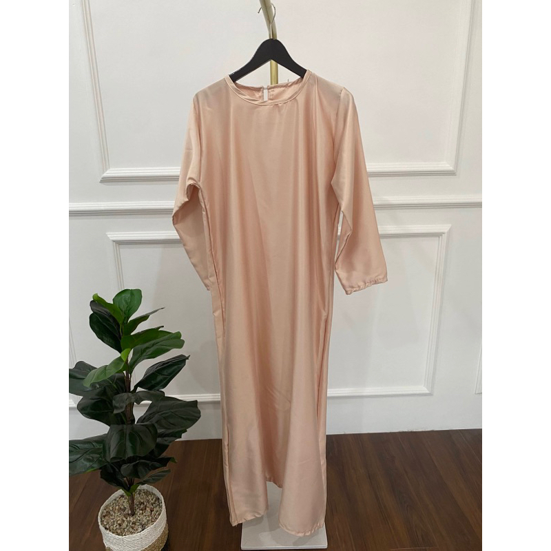 Jual Inner Dress GAMIS DALAMAN SATIN KEBAYA LENGAN PANJANG | Shopee ...