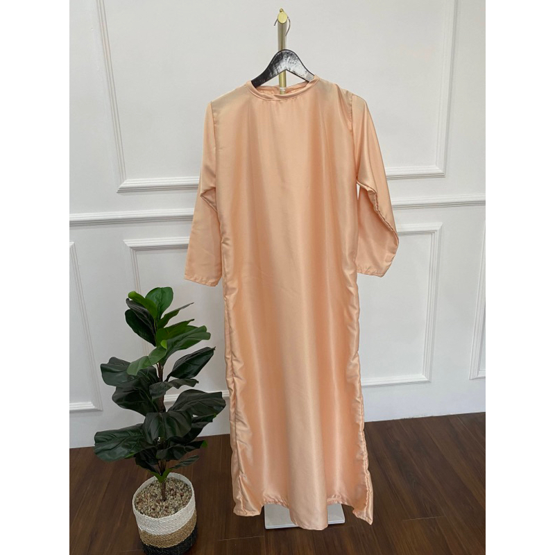 Jual Inner Dress GAMIS DALAMAN SATIN KEBAYA LENGAN PANJANG | Shopee ...
