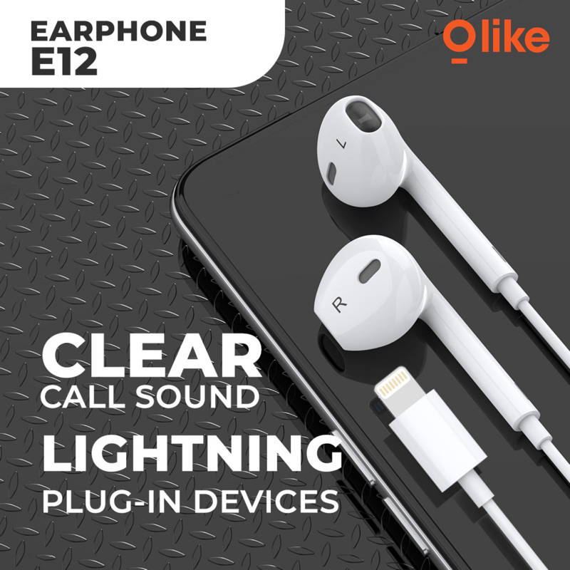 Jual Olike E12 Headset IPHONE LIGHTNING Handsfree Wired Earphon MIC - Garansi 1 Tahun | Shopee ...