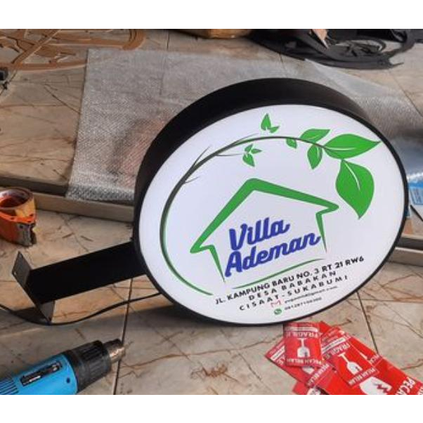 Jual Neon Box Akrilik 2 Sisi Gambar + Bracket Besi Papan Nama Toko ...