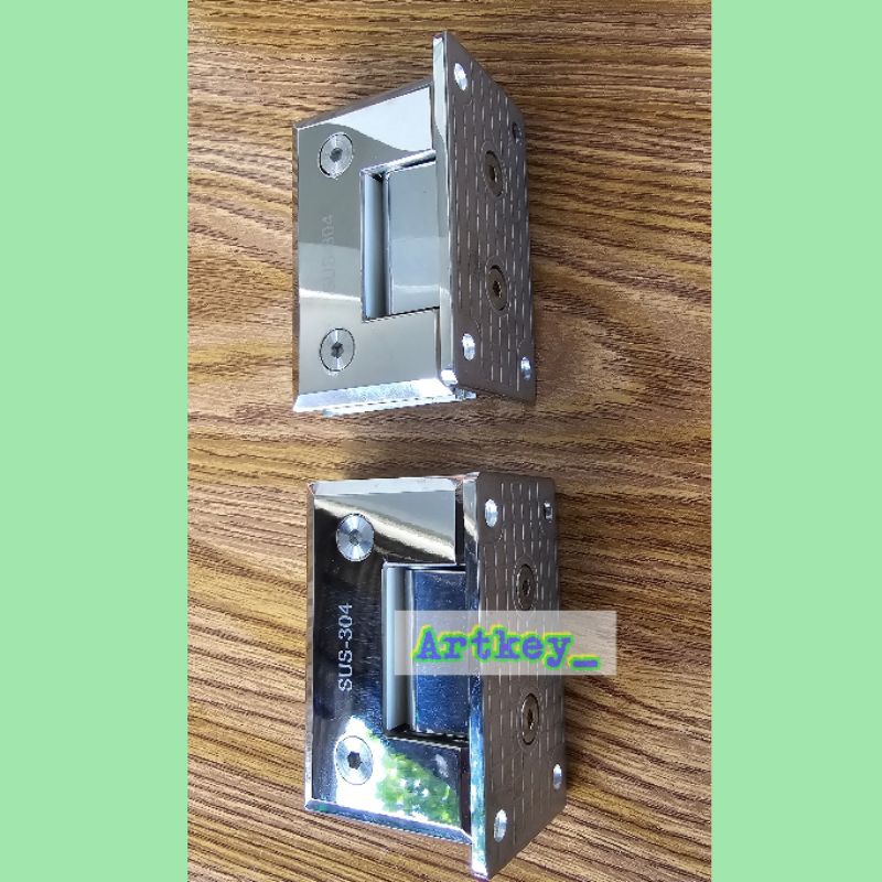 Jual Engsel Shower Hinges glass to wall/kaca tembok Stainless steel SUS ...