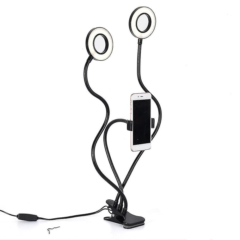 Jual Stand Handphone Dengan Ringlight Di Meja Model Jepit | Shopee ...