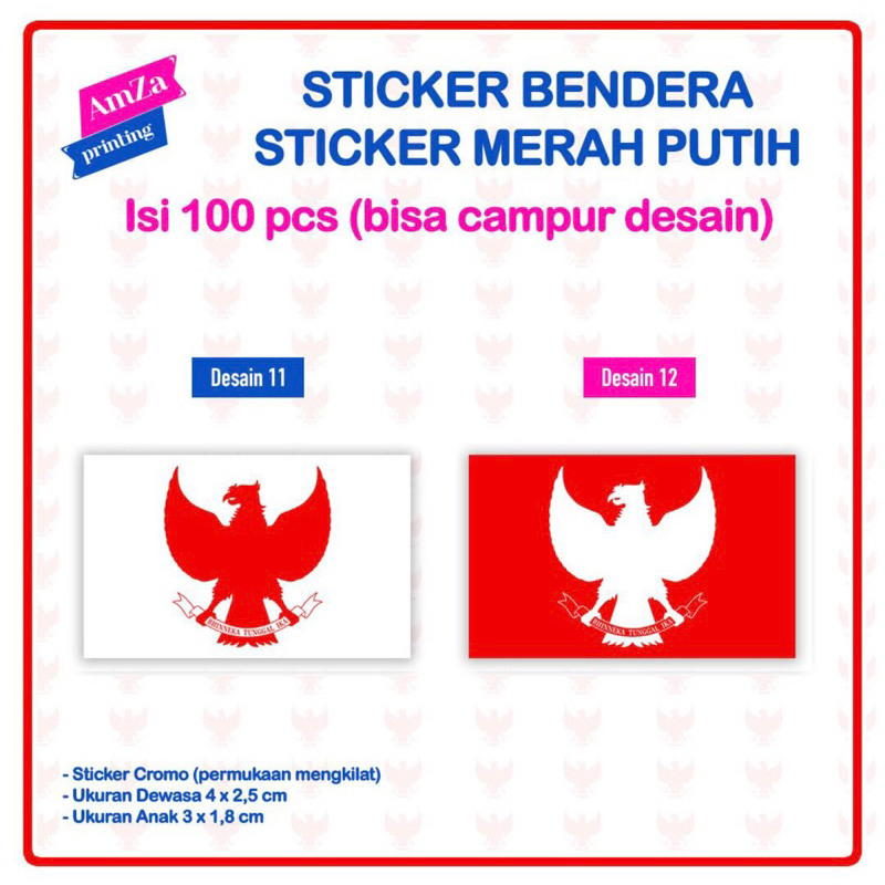 Jual Sticker Bendera Merah Putih RI Murah Sticker Wajah 17 Agustus ...