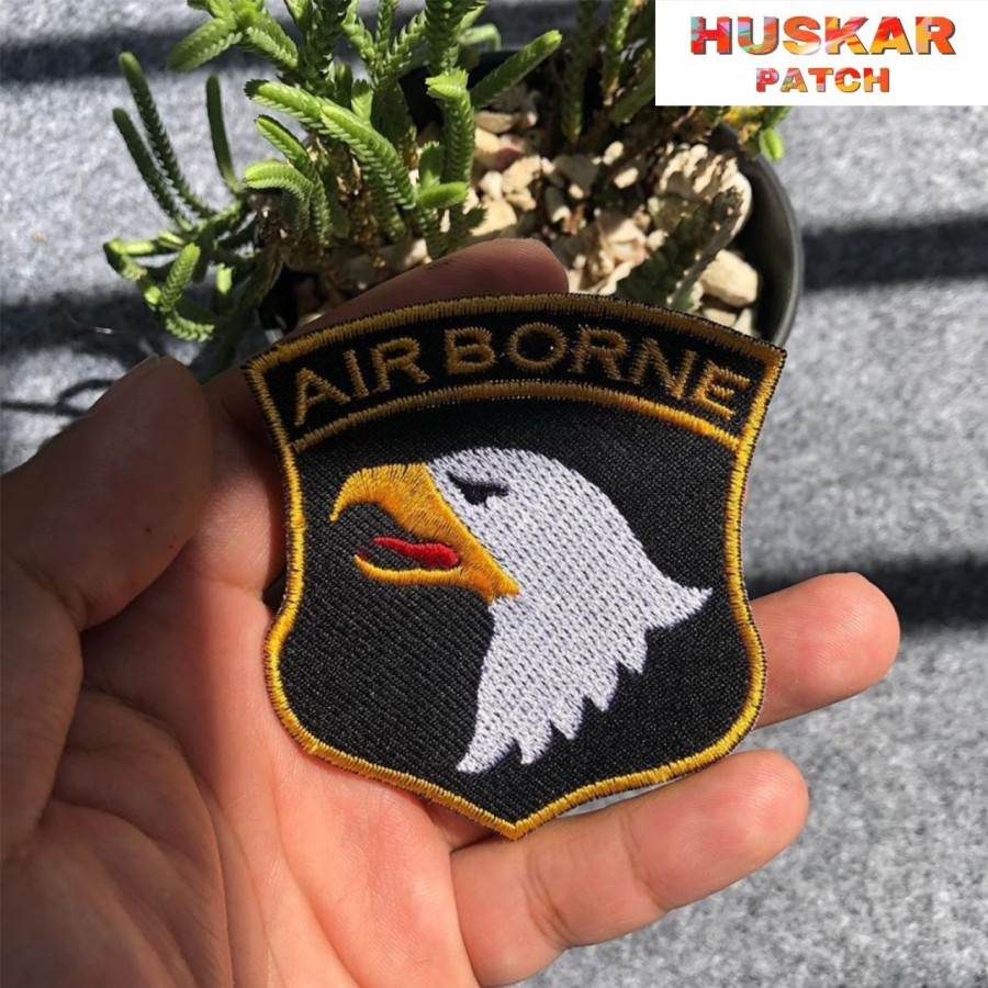 Jual PATCH BORDIR / EMBLEM BORDIR JAHIT EAGLE GARUDA AIR BORNE FLAG ...