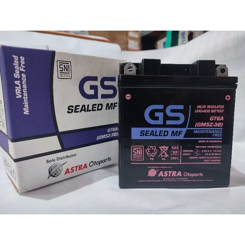 Jual Aki Motor GS Astra GM5Z-3B / Aki kering /Aki Motor Yamaha | Shopee ...