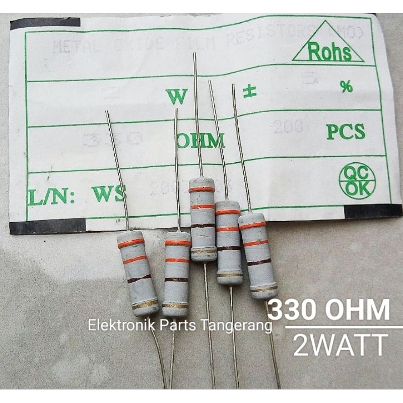 Jual (10 Buah) RESISTOR 2WATT 330 5% OHM RESISTOR 2 WATT 330OHM RESISTOR 2W 330 OHM RESISTOR 330 ...