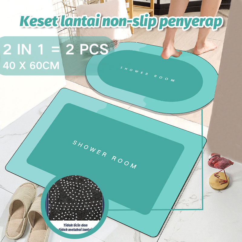 Jual 2Pcs/Set Keset kaki Kamar Mandi Minimalis 40x60cm Keset Kamar ...