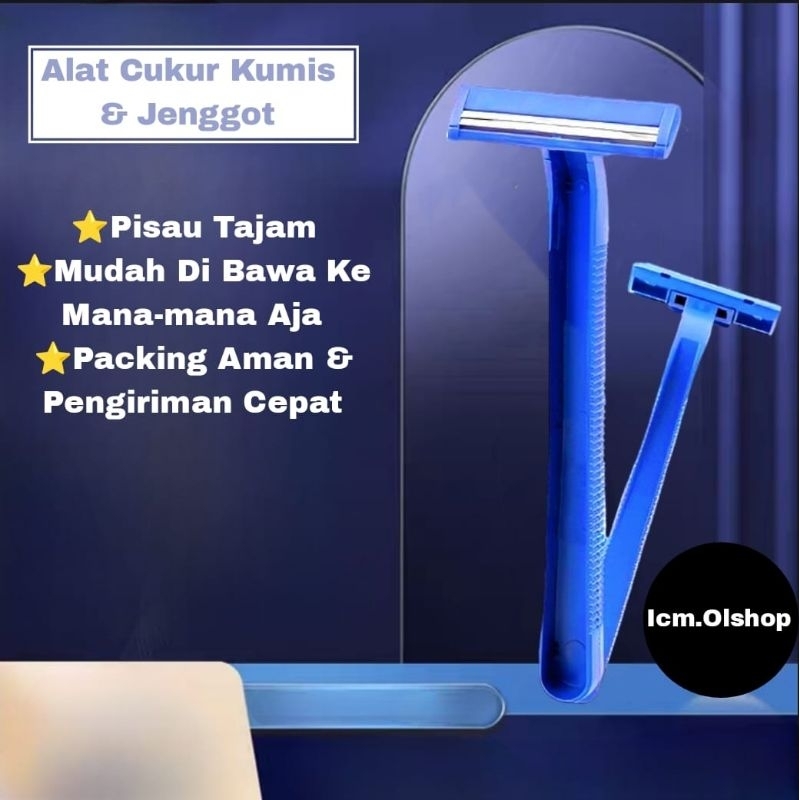Jual Pisau Cukuran Kumis Jenggot Dengan 2Mata Pisau Cukuran Jenggot•Icm ...
