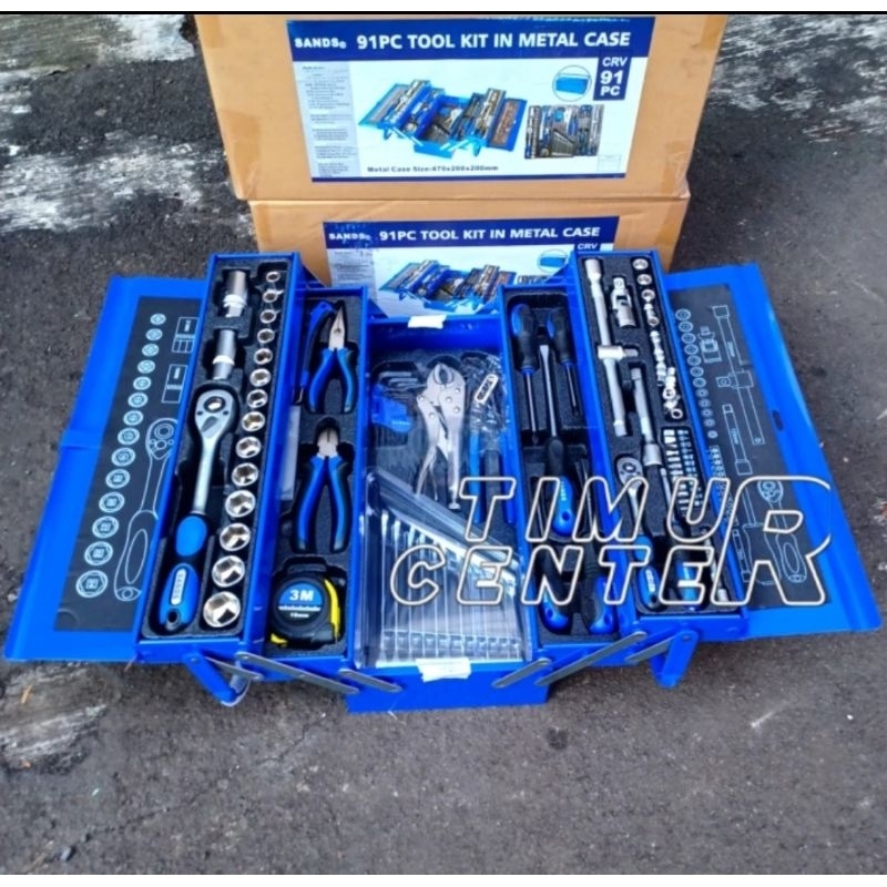 Jual kunci tool kit set 91 pcs sandes kunci pelengkapan bengkel lengkap ...