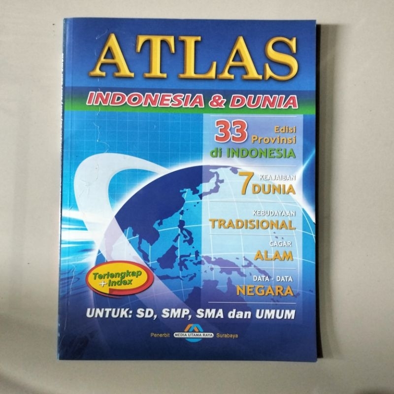Jual ORIGINAL BUKU PETA ATLAS INDONESIA DAN DUNIA 33 PROVINSI UNTUK SD ...