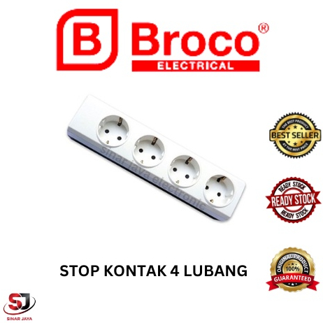 Jual BROCO STOP KONTAK 4 LUBANG / TERMINAL BROCO 4 LUBANG / STOP KONTAK ...