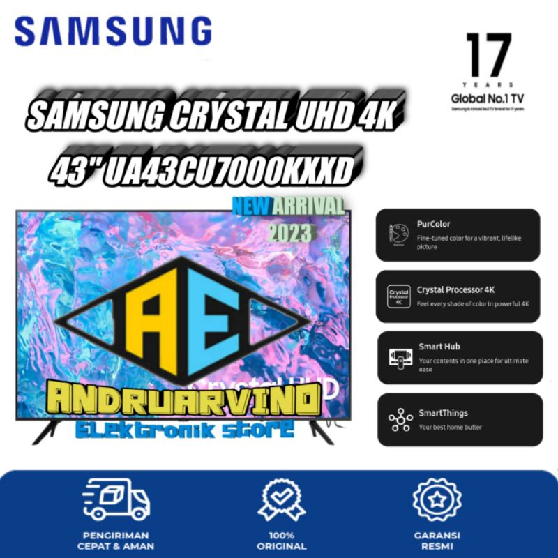 Jual SAMSUNG UA43CU7000 4K UHD SMART TV 43 INCH 43CU7000 CRYSTAL 4K UHD SMART TV NEW SERIES 2023 ...