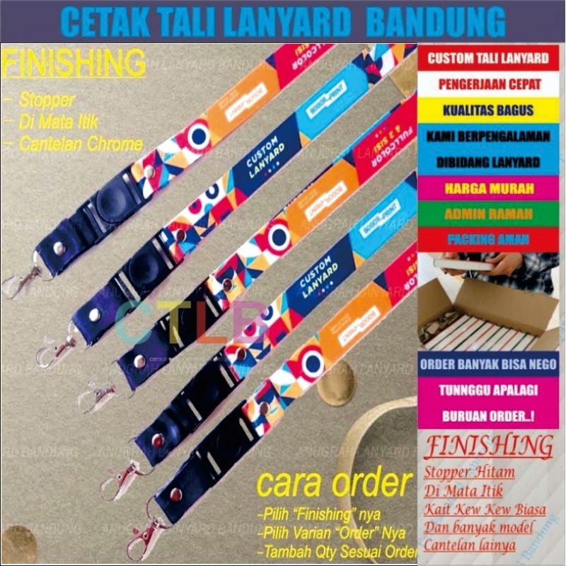 Jual LANYARD ID CARD CUSTOME PRINTING SUBLIM UKURAN 2 CM 2 SISI BAHAN ...