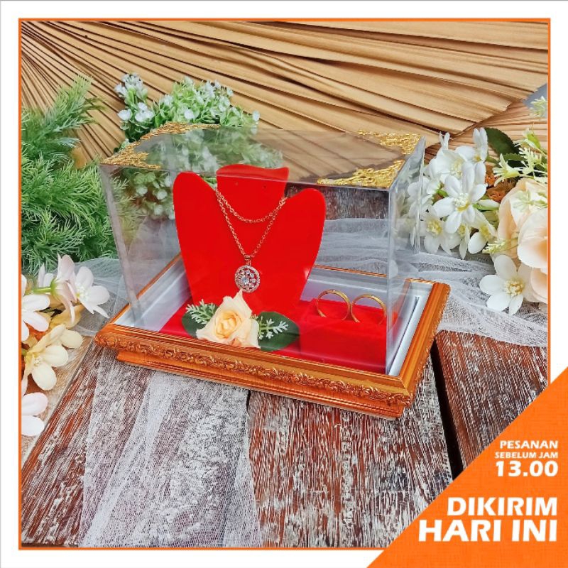 Jual Frame Kotak Perhiasan Cincin dan Kalung untuk Mahar Seserahan ...
