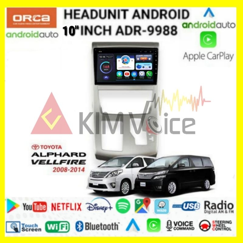 Jual Head Unit Android Orca 10 inch OEM Alphard 2008-2014 Voice Command ...