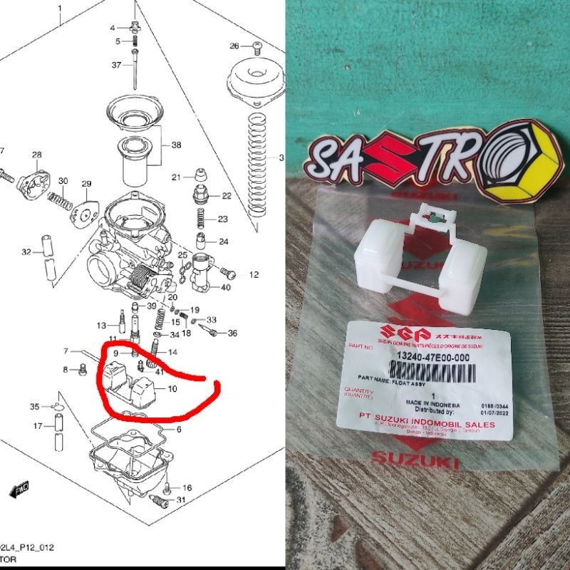 Jual plampung pelampung karburator float assy suzuki satria fu raider ...