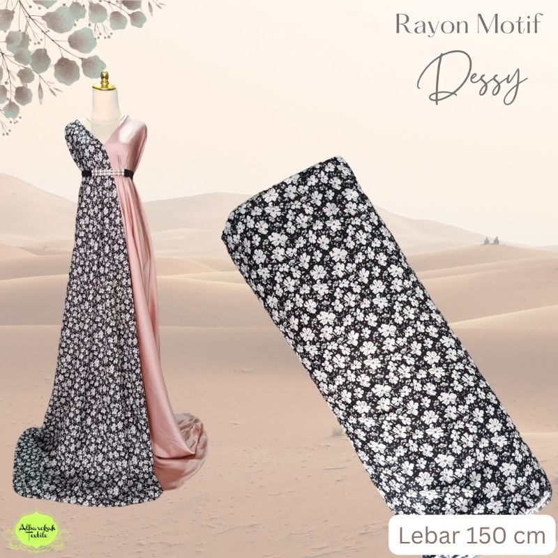 Jual Bahan Kain Katun Rayon motif Dessy kain cotton rayon halus lembut ...