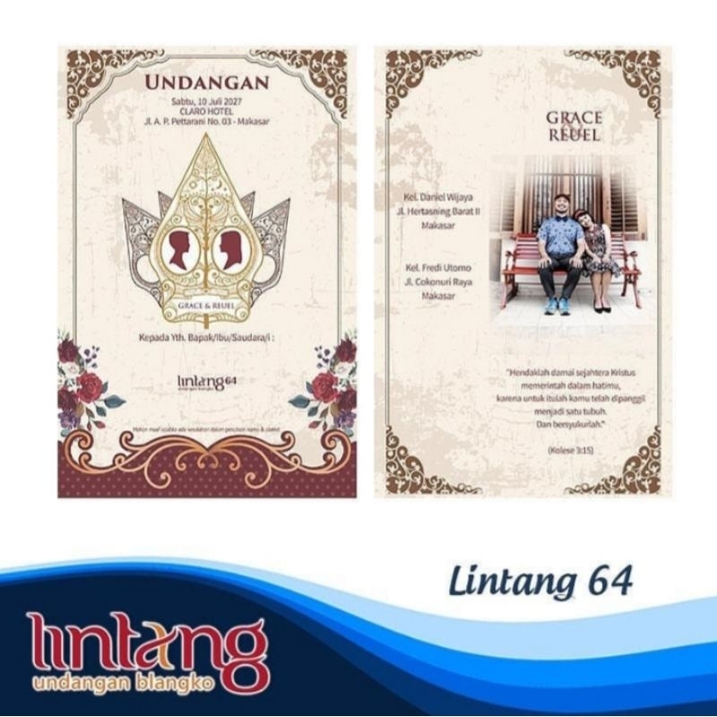 Jual Blangko Undangan Pernikahan Sunatan Lintang Seri 64 Harga Murah ...