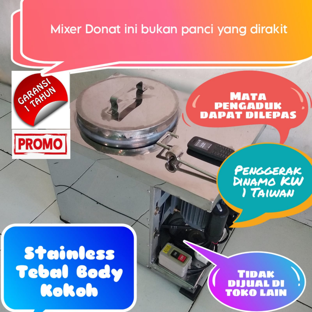 Jual Mixer Donat 3 - 4 Kg Bahan Adonan Mie Roti Pizza Bakpau Cakwe DLL ...