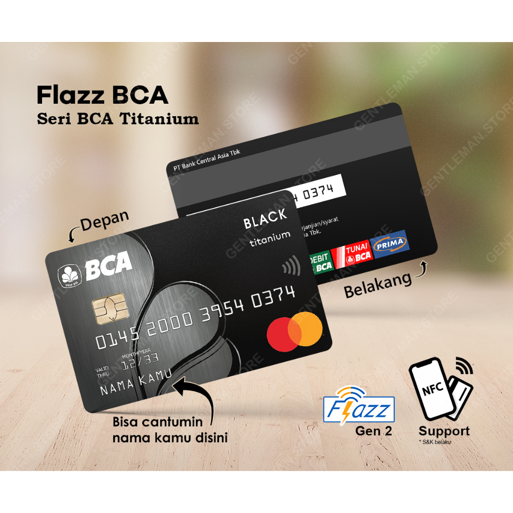 Jual KARTU E MONEY E TOLL FLAZZ BCA GEN 2 SERI BLACK CARD 2 SISI | Shopee Indonesia