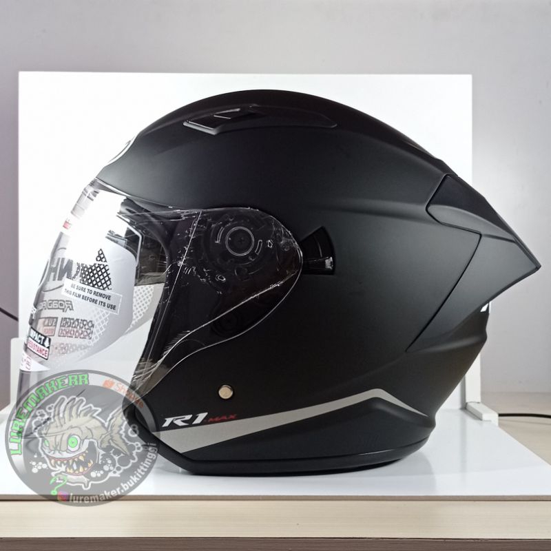 Jual HELM NHK R1 MAX HITAM DOFF DOUBLE VISOR | Shopee Indonesia