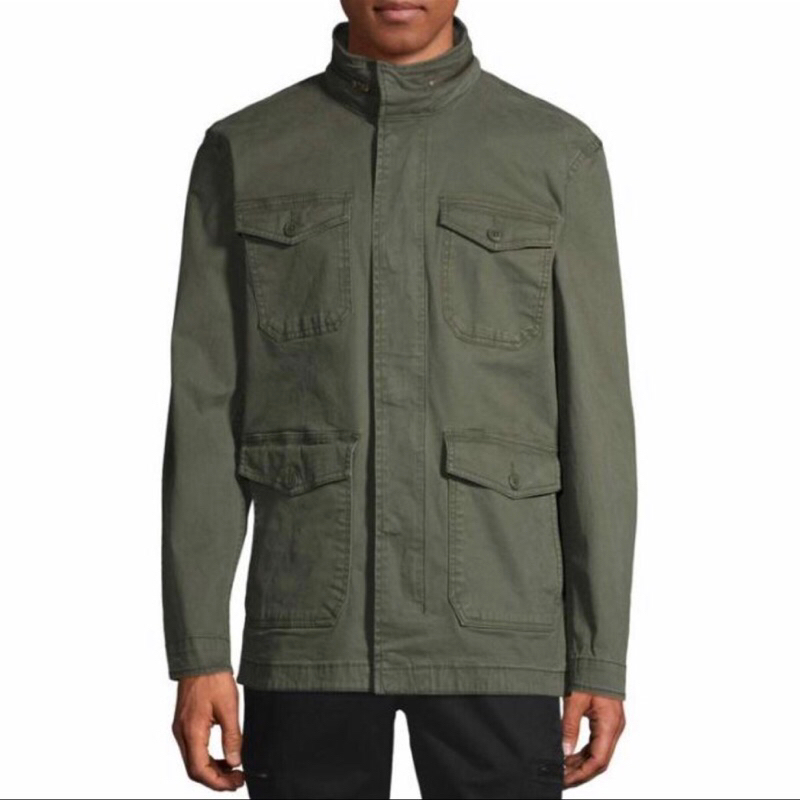 Jual George Twill Parka Hooded Utility Jacket Army | Shopee Indonesia