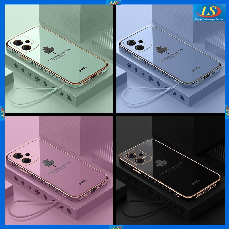 Jual Case Redmi Note 12 Pro 5G Maple Daun Plating List Gold Free Tali ...