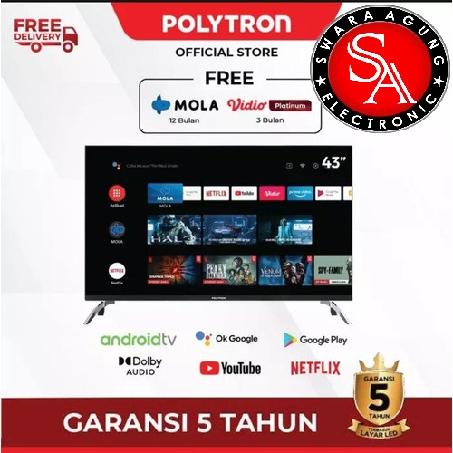 Jual Led Android TV 43 Inch Polytron Type: 43AG9953 (Khusus Daerah Medan) | Shopee Indonesia
