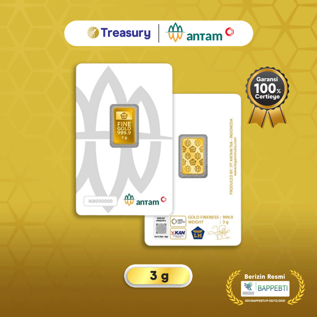 Jual Emas Antam Logam Mulia 3 Gram Certieye | Shopee Indonesia
