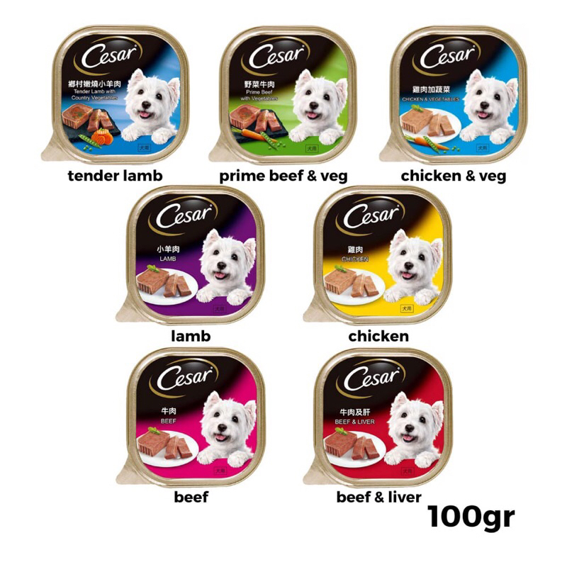 Jual CESAR Dog Food Makanan Anjing Basah 100g | Shopee Indonesia