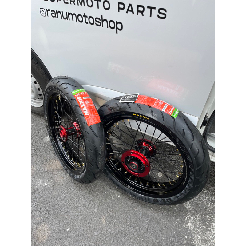 Jual WHEELSET SUPERMOTO KAWASAKI KLX TROMOL XBREAK SCARLET VELG SCARLET ...