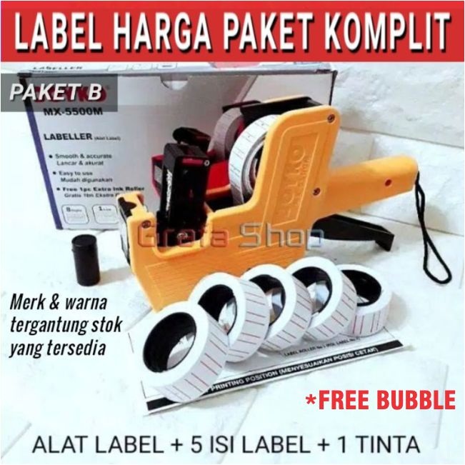Jual mesin label harga barang [mx5500] / alat cetak label 1 baris ...