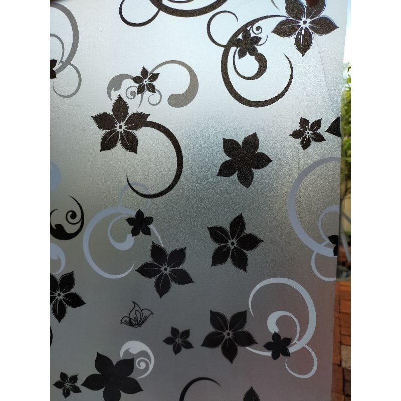 Jual pelapis kaca/stiker kaca sandblast motif batik hitam putih ...