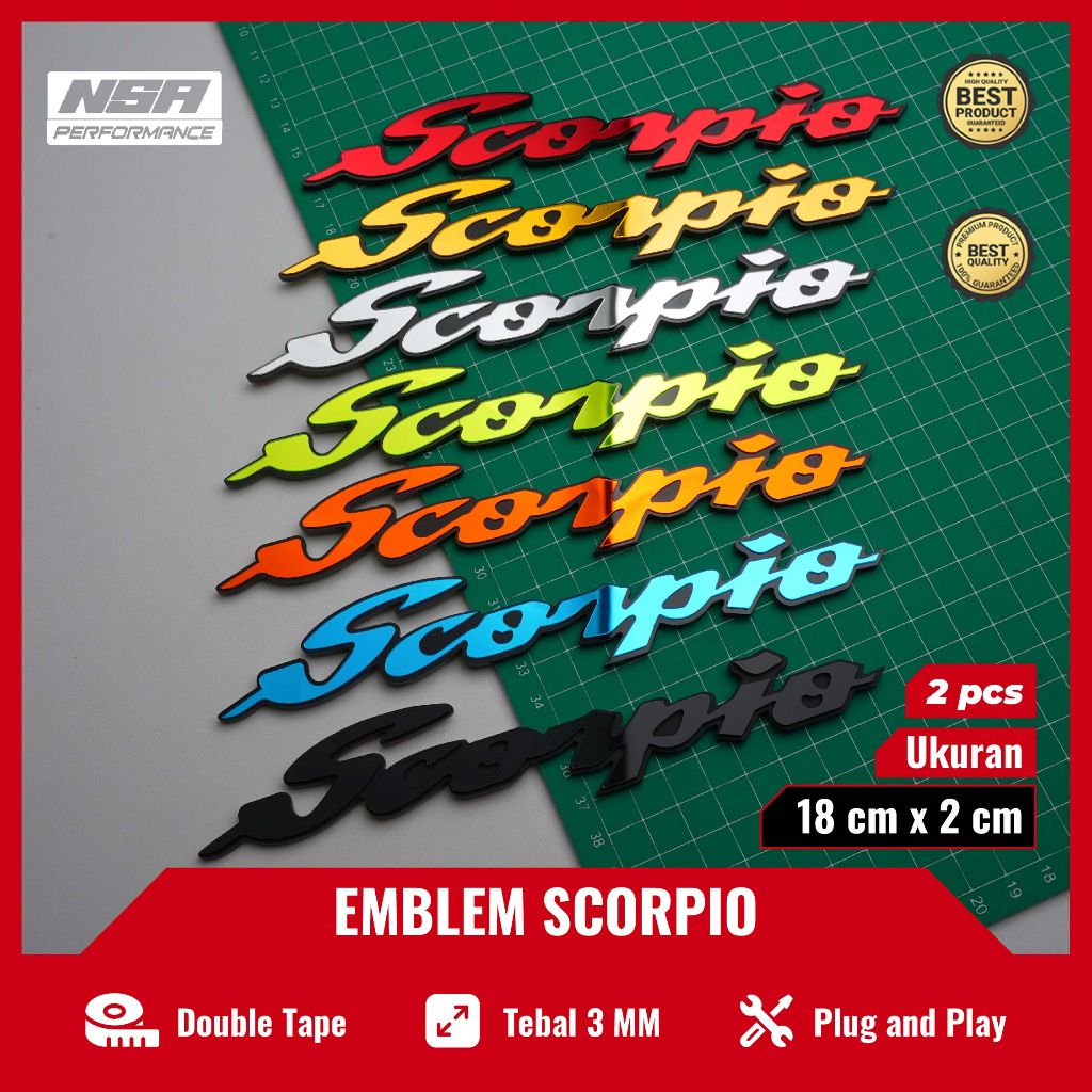 Jual NSA EMBLEM SCORPIO LOGO SCORPIO TIMBUL 2PCS STICKER SCORPIO ATAU ...